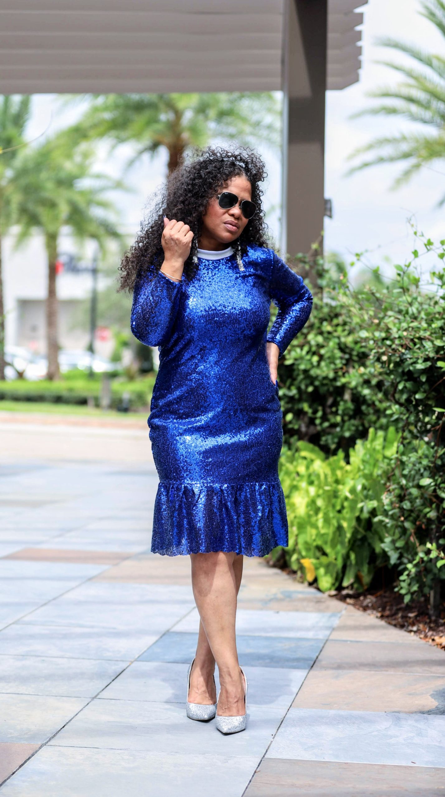 DIY Blue Sequin Dress - So Very Jo